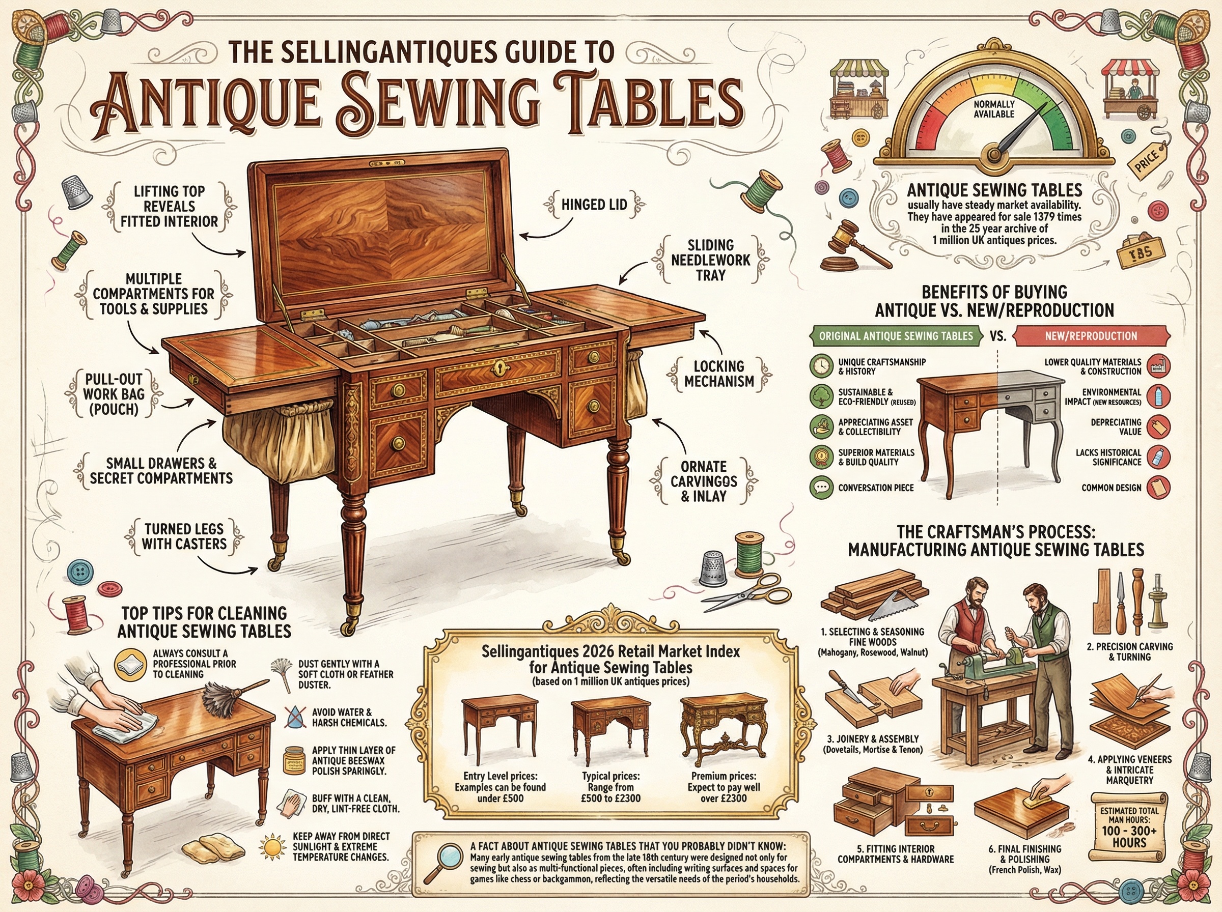 Antique Sewing Tables from 112 Shops