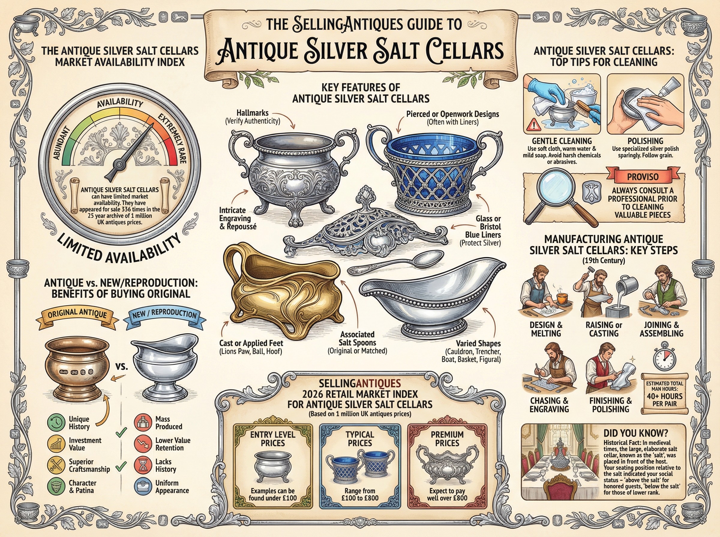 The Sellingantiques Guide to Antique Silver Salt Cellars