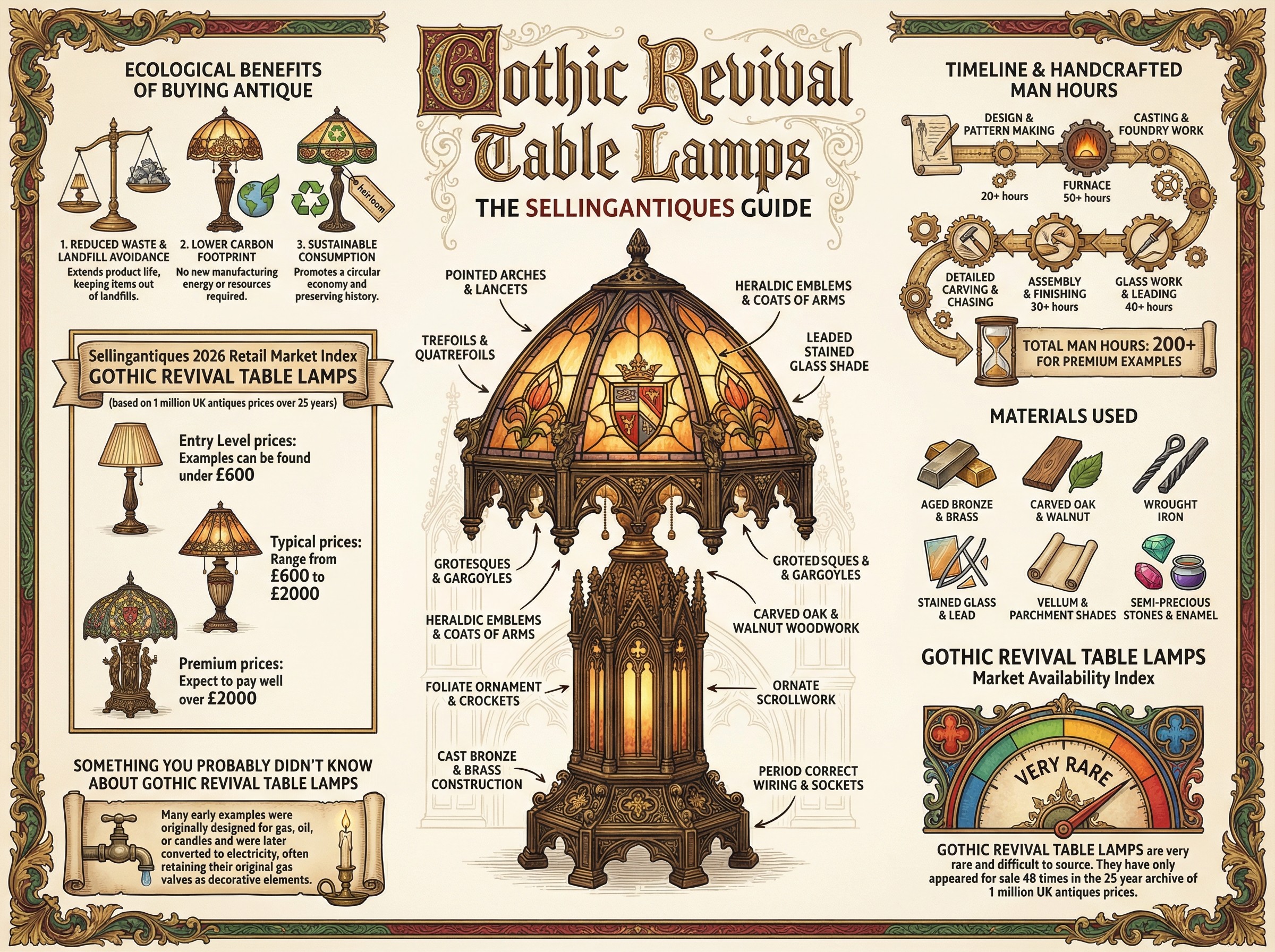 The Sellingantiques Guide to Gothic Revival Table Lamps