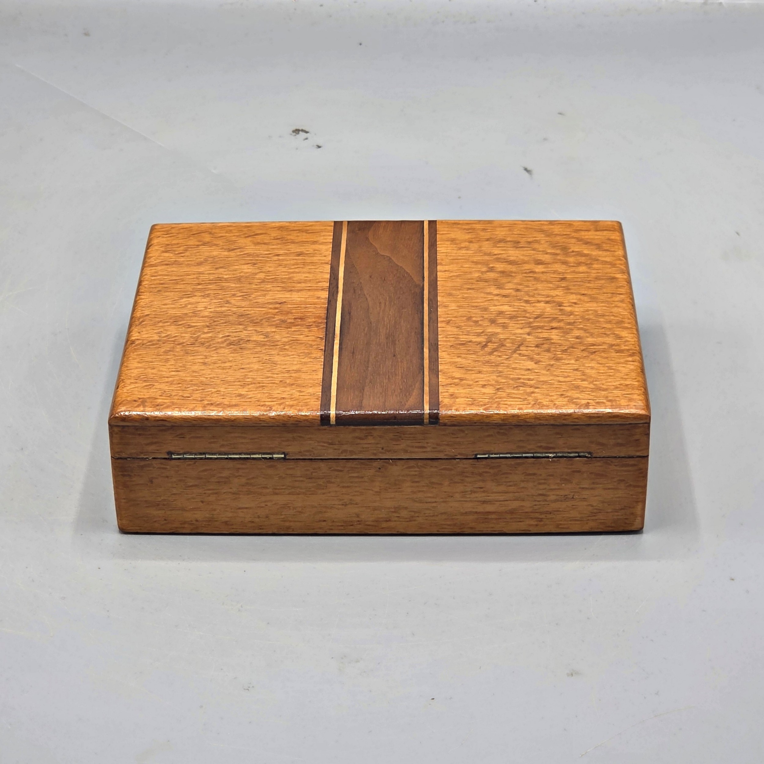 Art Deco Lacewood & Walnut Trinket / Jewellery Box.