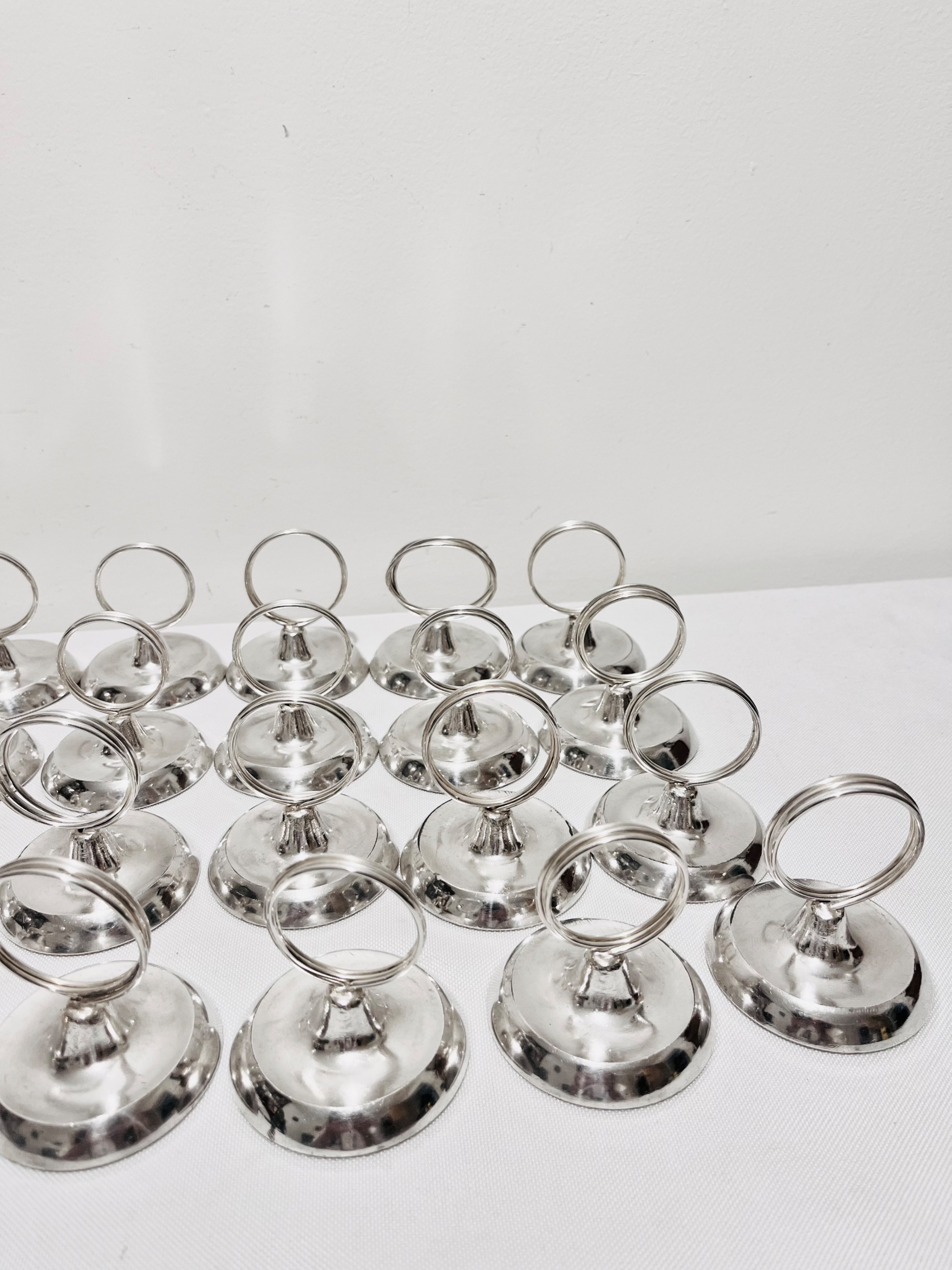 Rare Set Of 24 Silver Plated Menu Or Table Number Holder C1950