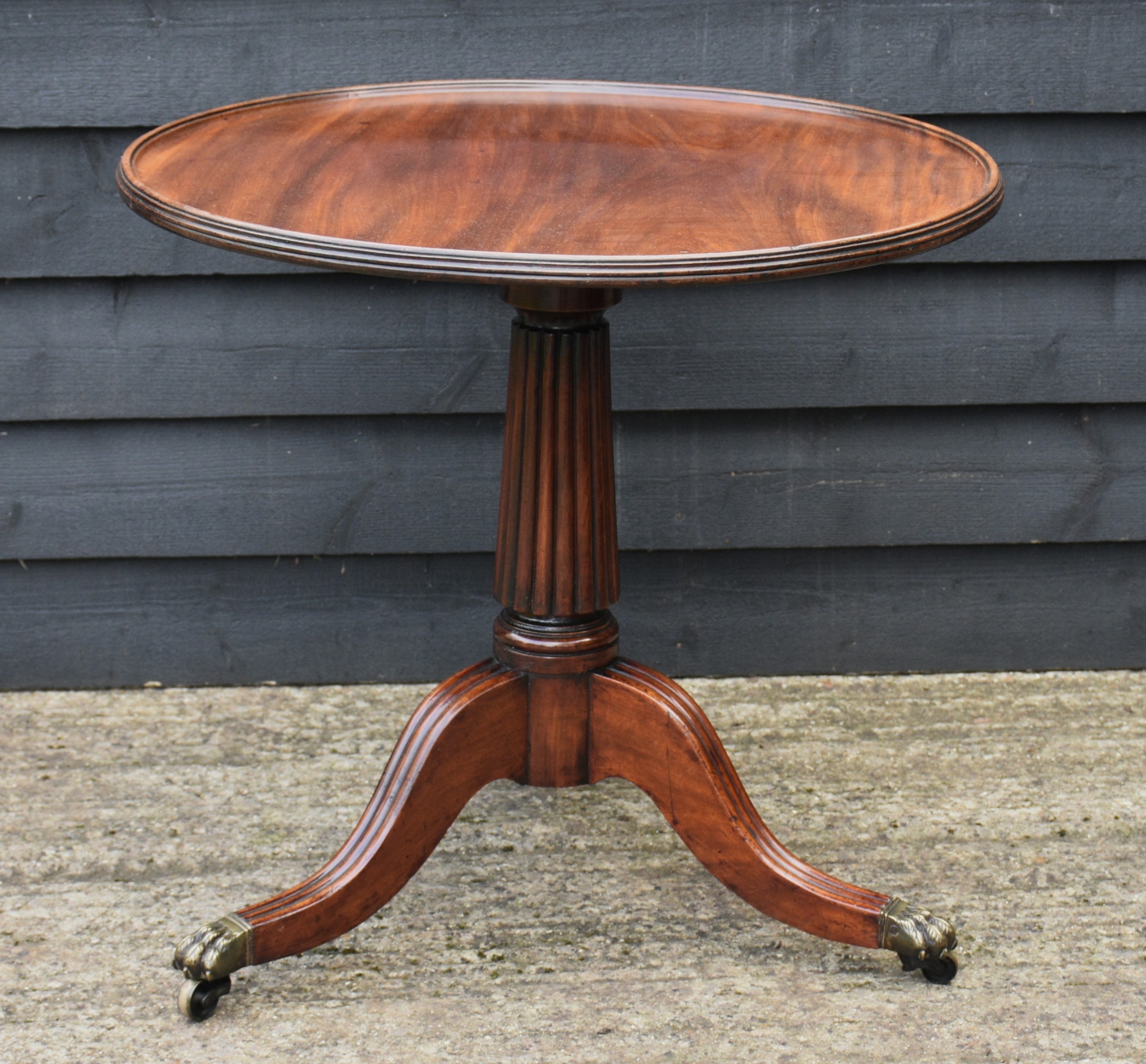 Handsome Regency Mahogany Tripod Tea Table With Revolving Top.