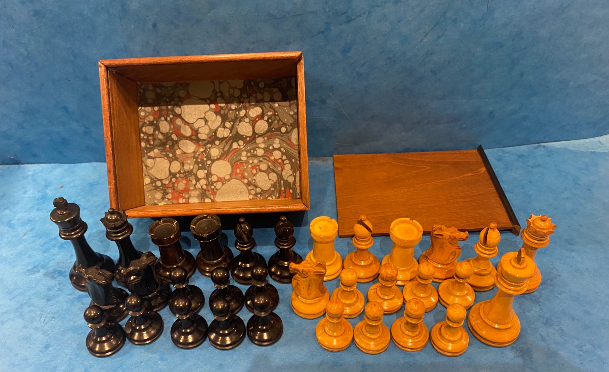 Victorian Boxwood & Ebony Staunton Chess Set.