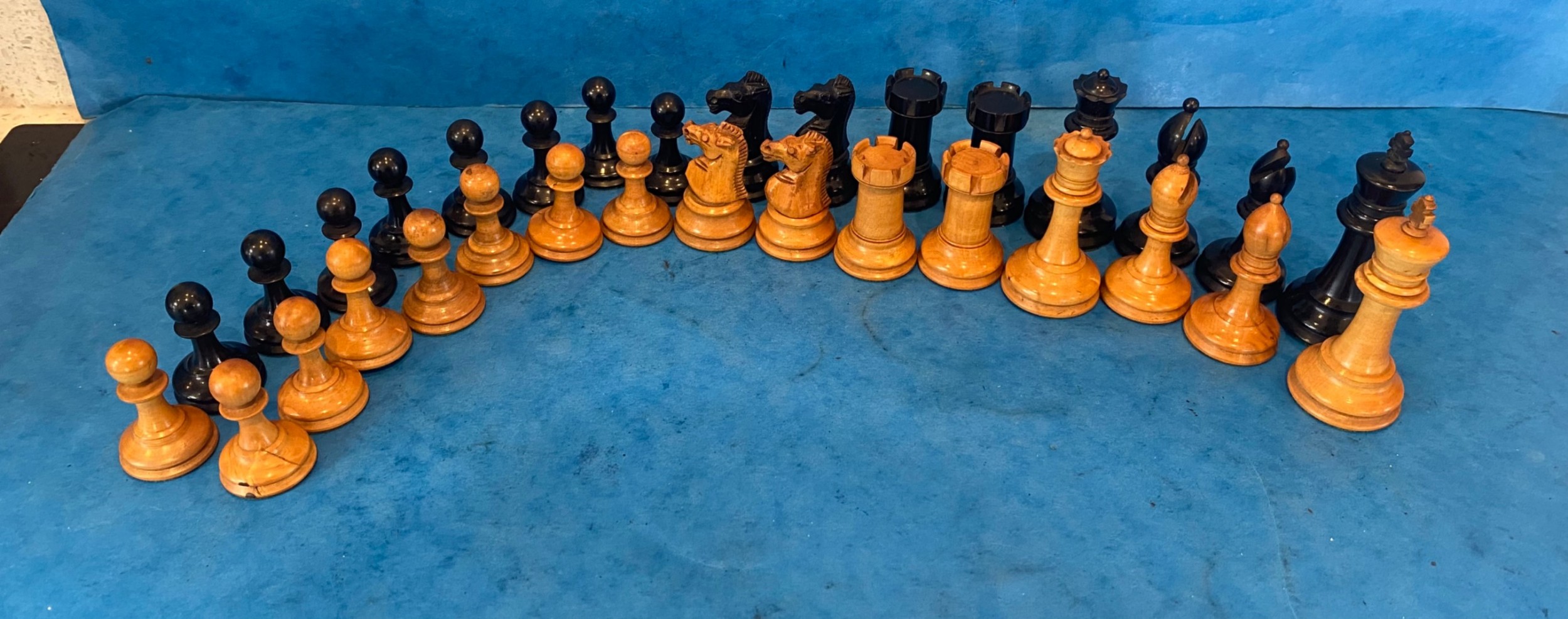 Victorian Boxwood & Ebony Stauntonstyle Chess Set.