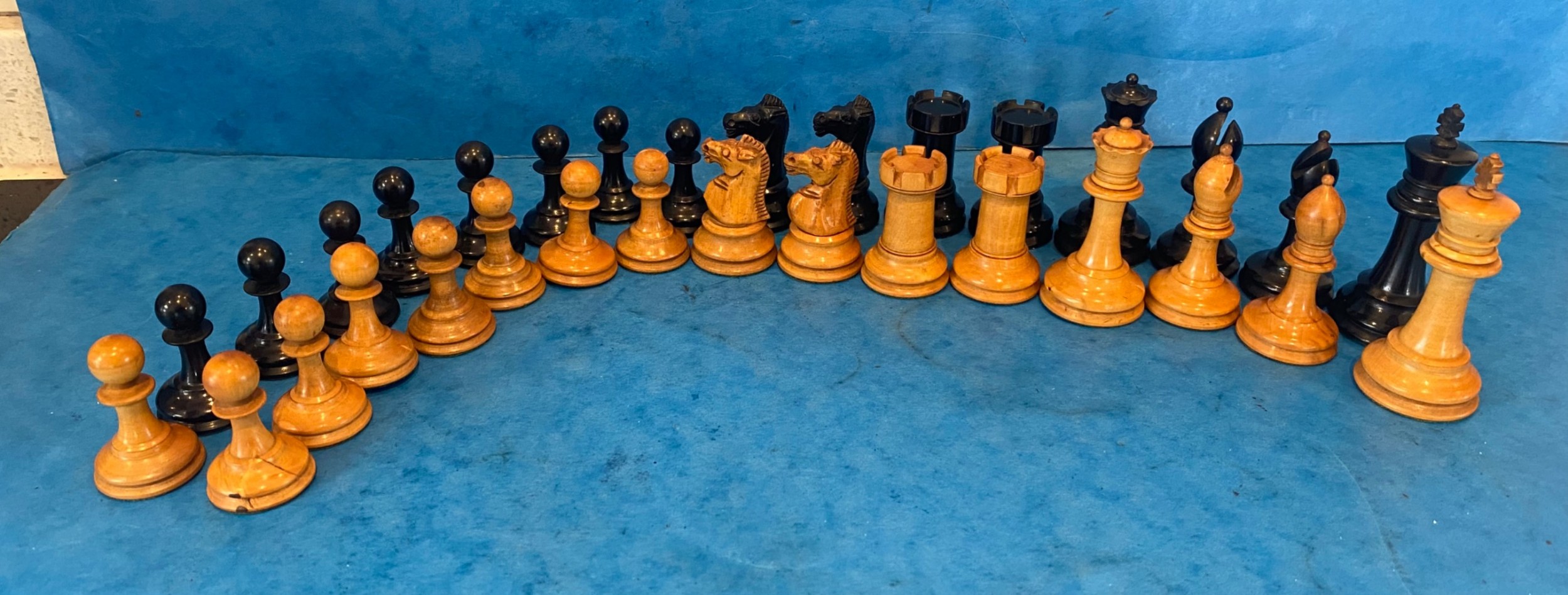 Victorian Boxwood & Ebony Stauntonstyle Chess Set.